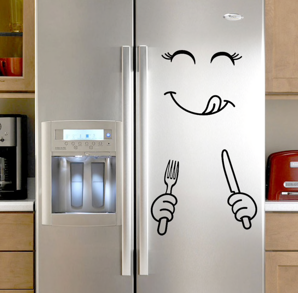 Refrigerator Stickers - Face stickers | Fridge vinyl | Fridge stickers ...