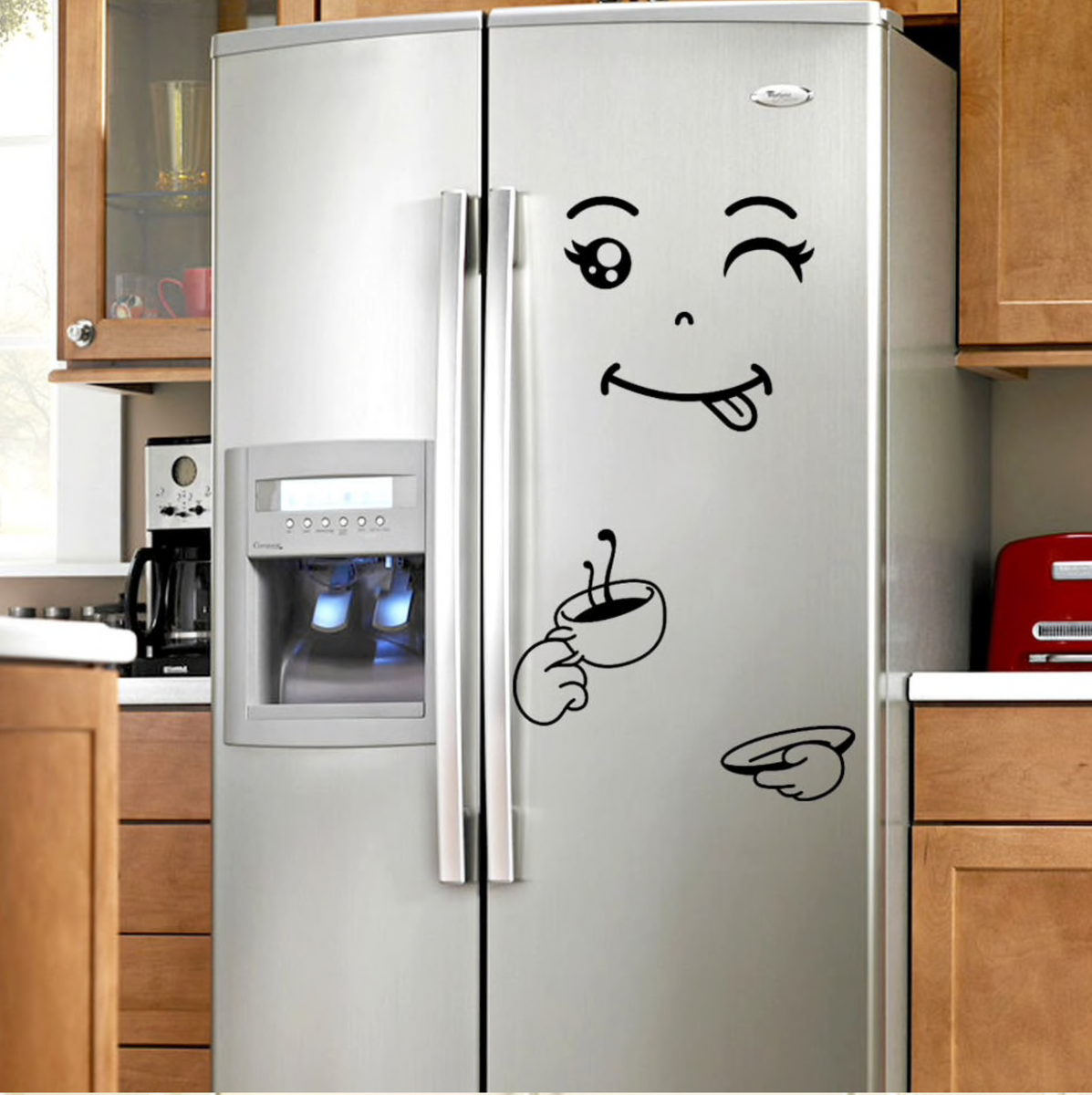 Refrigerator Stickers - Face stickers | Fridge vinyl | Fridge stickers ...